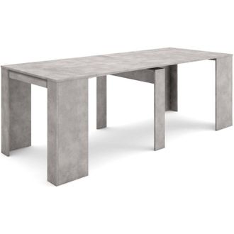 Skraut Home Ausziehbarertisch, Multifunktionaler ausziehbarer, 220, F&uuml;r 10 G&auml;ste, Esszimmertische, Moderner Stil, Zement - Skraut Home