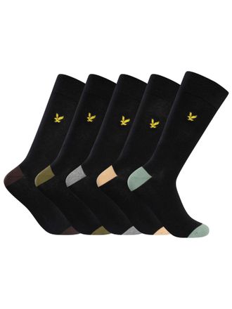 Lyle & Scott Herren 5Er-Pack Graham Premium-Socken, Black/Multi, One Size