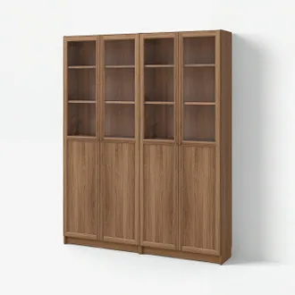 IKEA BILLY / OXBERG Regalkombi. mit Paneel-/Vitrt&uuml;ren