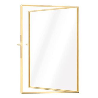 Navaris Cadre Photo - Cadre Photo Double dépliable pour 2 à 4 Photos 10 x 15 cm - Accessoire en cuivre doré Style Vintage et Verre Transparent