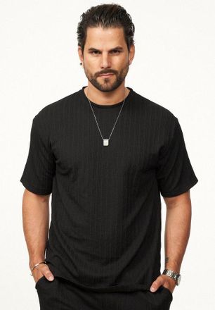 Carisma T-Shirt mit Strickstruktur & Rundhals f&uuml;r Herren Kurzarm Shirt mit Crew-Neck Ausschnitt im Regular-Fit