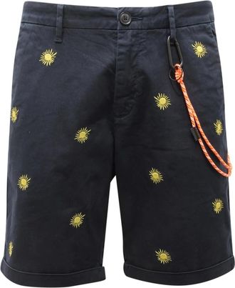 Sun 68 Homme, Shorts, Bleu, Taille: W32 Bermuda Chino Embroidery
