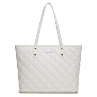 Montana West Gesteppte Handtasche f&uuml;r Frauen Tote Geldb&ouml;rse Schultertasche Gro&szlig;e Mode Hobo Geldb&ouml;rse, Wei&szlig; gesteppt, Large