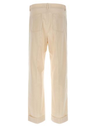 Valentino Garavani Cotton Blend Trousers - Cream