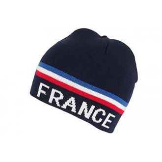 Nyls Cr&eacute;ation Bonnet France Bleu Blanc Rouge Drapeau Tricolore en Laine Marine - Taille Unique - Bleu