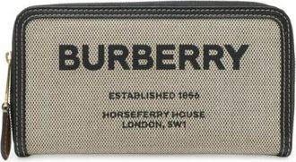 Burberry Pre-owned Portefeuille long en toile et cuir imprim&eacute; Horseferry - Femme - Pre-owned - Beige - Taille: ONE Size