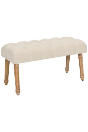 Livetastic Sitzbank, Natur, Wei&szlig;, Holz, Textil, Tanne, massiv, 1-Sitzer, 100x48x40 cm, Esszimmer, B&auml;nke, Sitzb&auml;nke