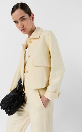 Gerard Darel Veste courte &agrave; col chemise - TILDA - Jaune