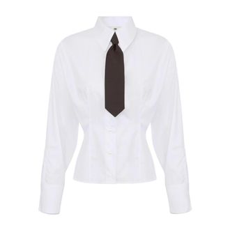 Elisabetta Franchi Damen, Blusen & Hemden, Wei&szlig;, XLGr&ouml;&szlig;e