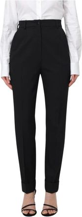 Dolce & Gabbana Femme, Pantalons, Noir, Taille: 36 FR HighWaisted Cuffed Pantalons