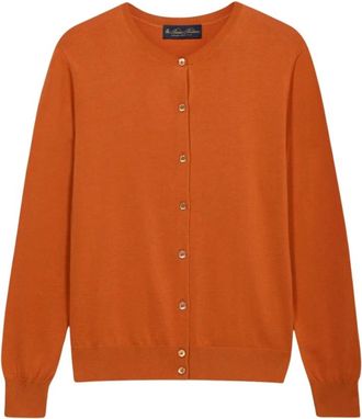 Brooks Brothers Femme, Pulls, Orange, Taille: 44 FR Cotton Cardigan