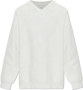 Victoria Beckham Femme, Pulls, Blanc, Taille: 40 FR Pull V-Neck Coupe D&eacute;contract&eacute;e