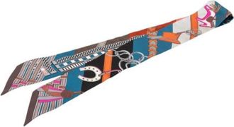 Herm&egrave;s Pre-owned Brides et Gris Gris Twilly Scarf - Femme - Pre-owned - Multicolore - Taille: ONE Size