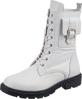 Andrea Conti Bottes pour Femme Tendance, Blanc, 36 EU
