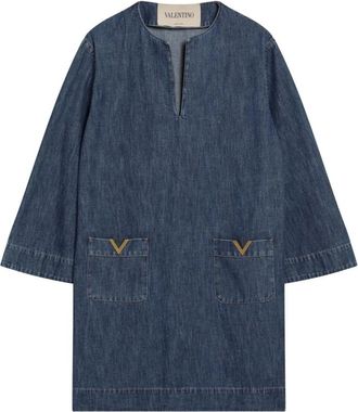 Valentino Garavani Femme, Robes, Bleu, Taille: 34 FR Denim Dress