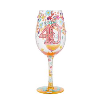 Enesco Lolita Happy 40Th Birthday Wine Glass