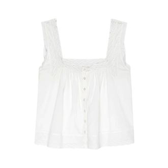 The Great. THE Great, Femme, Tops, Blanc, Taille: 36 FR The Great Top Eyelet - Blanc