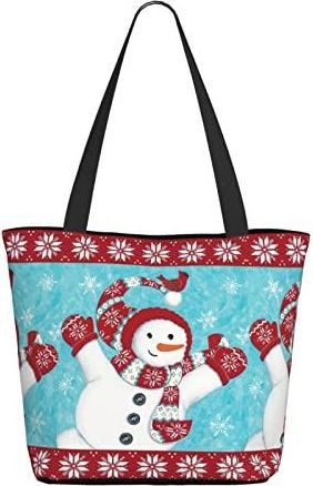 AOOEDM Winter Snowmans Christmas Ladies Shopping Bag 13x11x7in.Le cadeau parfait pour la Saint-Valentin.Cest de la Saint-Valentin pour maman, fille, &eacute;pouse, 
