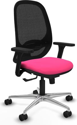 Piqueras y Crespo Schreibtischstuhl in Rosa mit 3D-Armlehnen, h&ouml;henverstellbare Lendenwirbelst&uuml;tze. Ausgestattet mit 3 Positionen und Schneidschaum. 65 mm Nylon-Rollen.