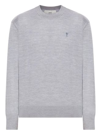 Ami Grau Ami De Coeur Pullover aus Wolle und Seide