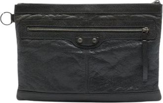 Balenciaga Sac pochette en cuir Pre-owned - Femme - Pre-owned - Noir - Taille: ONE Size