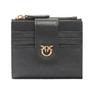 Pinko Pinko - Portefeuille en cuir zipp&eacute; et &agrave; bouton pression - Femme - Accessoires - Noir - Taille: ONE Size