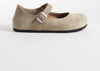 Birkenstock Mantova - Mary-Jane-Schuhe aus Wildleder in Taupe-Neutral