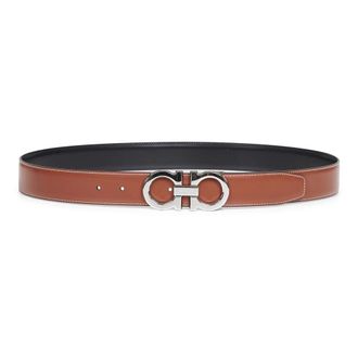 Ferragamo Homme, Accessoires, Brun, Taille: 90 CM Ceinture R&eacute;versible Gancini