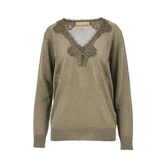 Valentino Lurex sweater with lace Woman S