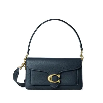 Coach Grained Leather Shoulder Bag - Black