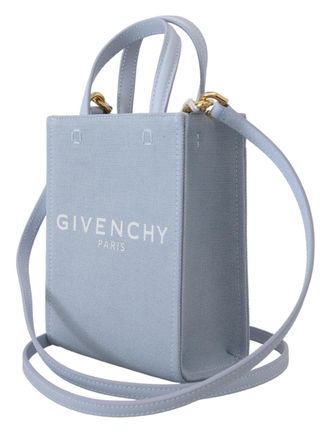 Givenchy Womens Blue Coated Canvas Vertical Cloud Mini Shoulder Bag Cotton