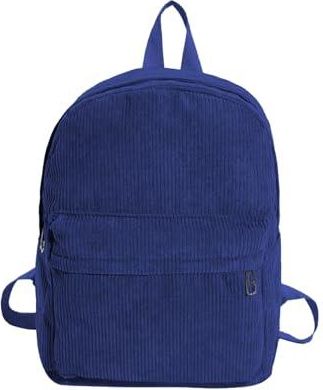 Generic Sac &agrave; dos d&eacute;contract&eacute; en velours c&ocirc;tel&eacute; pour &eacute;tudiant - Sac &agrave; bandouli&egrave;re pour femme - Sac &agrave; dos pr&eacute;scolaire - Pour gar&ccedil;ons, noir fonc&eacute;, taille unique