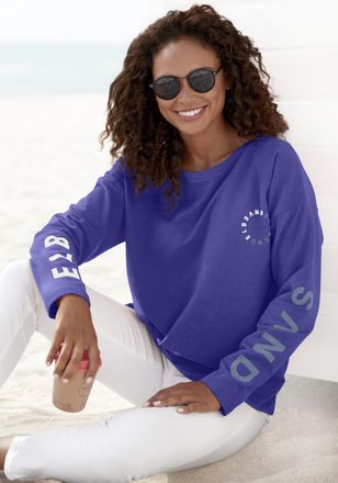 Elbsand Sweatshirt ELBSAND Anvor, Damen, Gr. XXL (44), blau, angeraute Sweatware, Obermaterial: 95% Baumwolle, 5% Elasthan, unifarben, figurumspielend h&uuml;ftlan