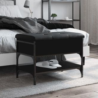 vidaXL Banc à chaussures noir 62x42x45 cm bois dingénierie