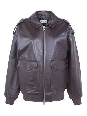 Frankie Shop Blouson En Cuir - Marron