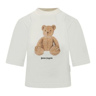 Palm Angels Bear Boxy T-Shirt - - Tops - Damen - Wei&szlig; - L