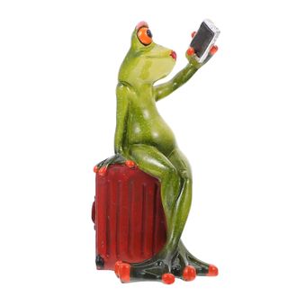 NUOBESTY Frosch Figur Harz Skulptur Kreative Gartendekoration Mikrolandschaft Schmuck Teich Ebene Deko