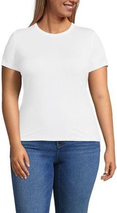 Lands End Kühlendes Rundhals-Shirt, Damen, Größe:48-50 plus, Weiß, Elasthan/Viskose-Mischung, by Lands End