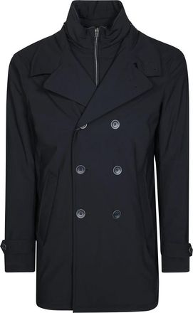 Herno Klassischer Peacoat Washington Stil - - Coats - Herren - Blau - M