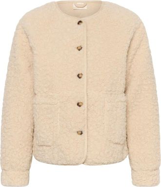Cream Veste en fausse fourrure retourn&eacute;e - Femme - Vestes - Beige - Taille: 46 FR