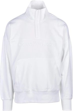 Calvin Klein Jeans Homme, Sweatshirts et sweats &agrave; capuche, Blanc, Taille: L Felpa