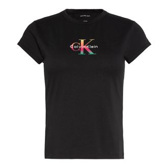 Calvin Klein Jeans T-shirt &agrave; manches courtes - Femme - Tops - Noir - Taille: 36 FR