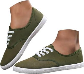 Generic Chaussures basses &agrave; enfiler pour femme - Baskets tendance en toile d&eacute;contract&eacute;es pour femme - Confortables - Respirantes - Semelle int&eacute;rieure rembourr
