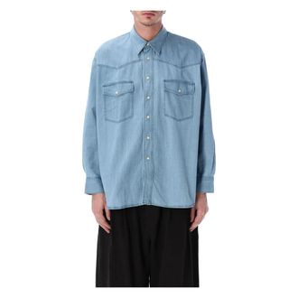 STUDIO NICHOLSON Denim Texana Hemd - - Shirts - Herren - Blau - S