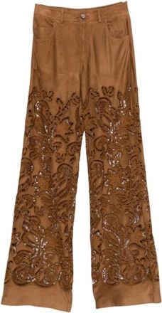 Ermanno Scervino Femme, Pantalons, Brun, Taille: 34 FR Ermanno Firenze Pantalons