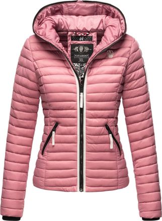 Navahoo Damen Jacke Steppjacke &Uuml;bergangsjacke gesteppt Herbst Kapuze B811 [B811-Kim-Dark-Rose-G.-Gr.XS]