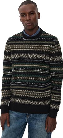 Barbour Herren Case Fair Isle Crew Neck Sweater, Schwarz Meliert, L