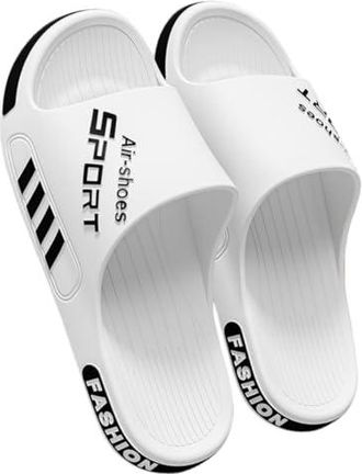 Generic Pantoufles anti-odeurs pour homme - Grande taille - Mules dint&eacute;rieur - Sandales pour femme - Antid&eacute;rapantes, PVC blanc, 33 EU