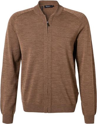 Maerz MAERZ Muenchen Herren Cardigan braun Merinowolle unifarben