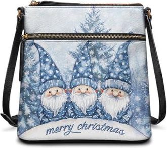 Coloranimal Petit sac &agrave; bandouli&egrave;re pour femme avec fermeture &eacute;clair sur le th&egrave;me de No&euml;l, Merry Christmas